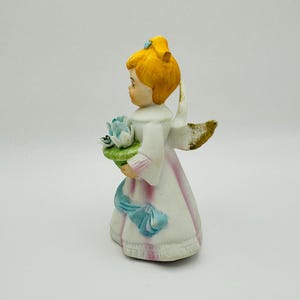 Vintage July Birthday Porcelain Angel Pink Angel With Blue Floral - Etsy