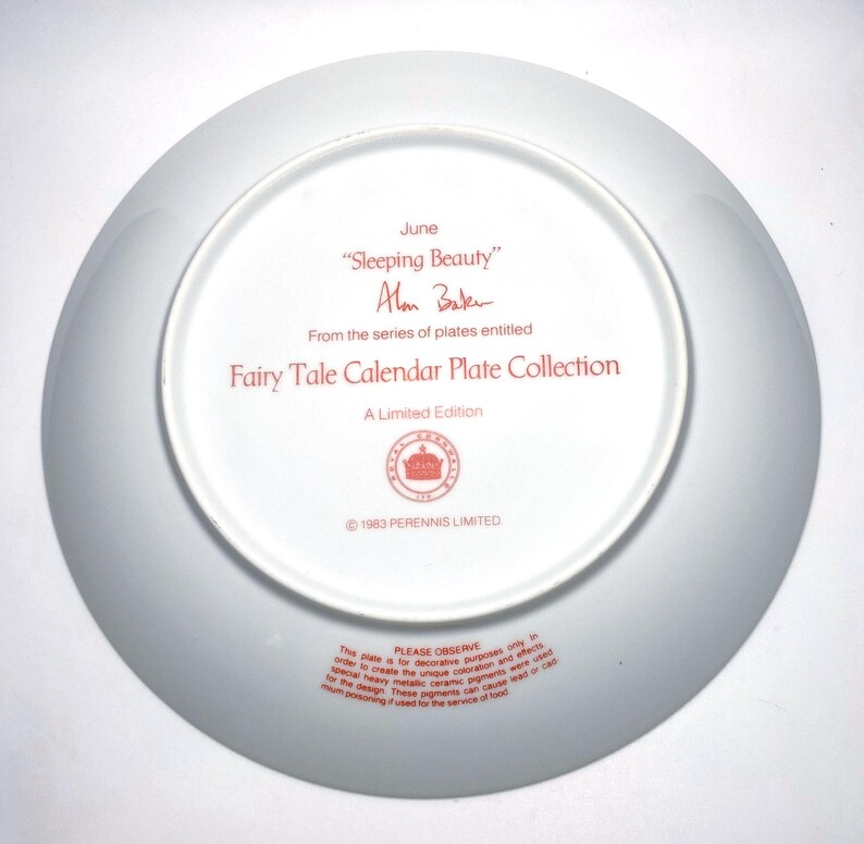 Vintage Fairy Tale Calendar Plate Collection - June Edition - 'sleeping ...