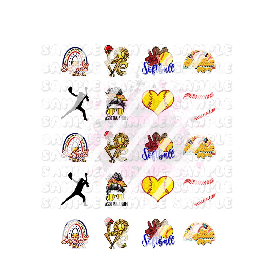 Softball Mom Nail Art Decals - Waterslide Nail Decals - Etsy