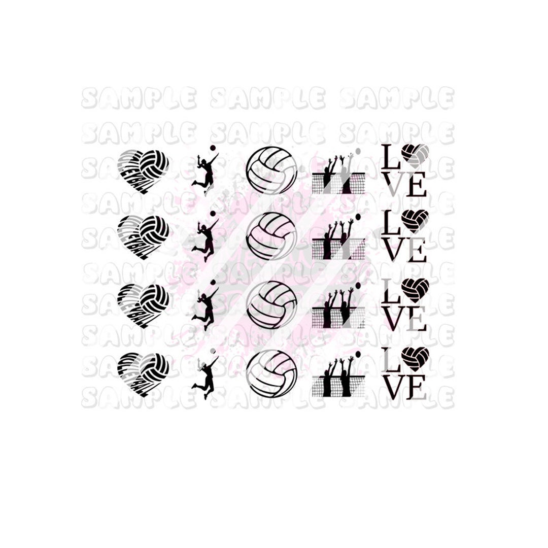 Volleyball Nail Art Decals - Waterslide Nail Decals - Etsy