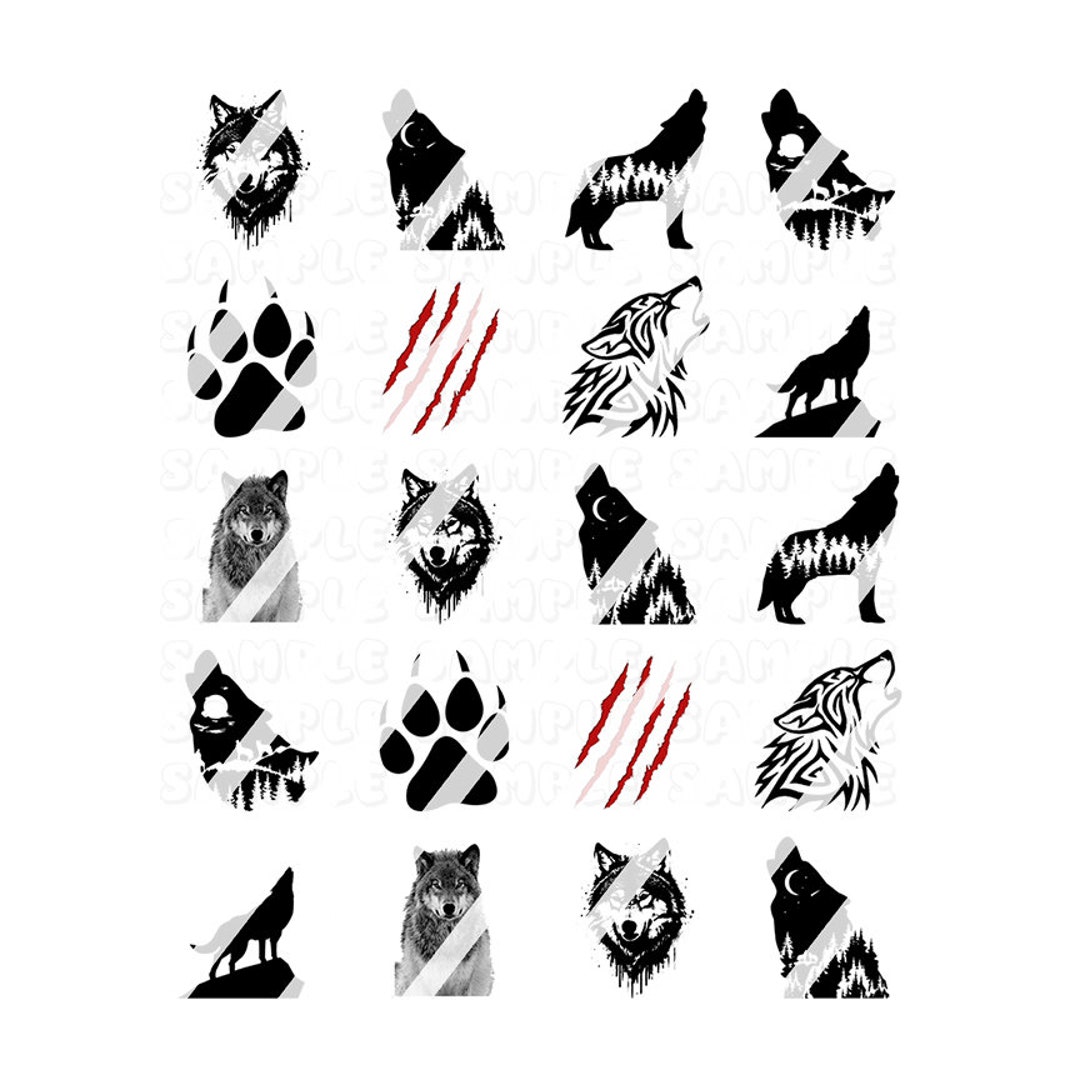 Wolf Black Nail Art Decals - Waterslide Nail Decals - Design #3 - Etsy