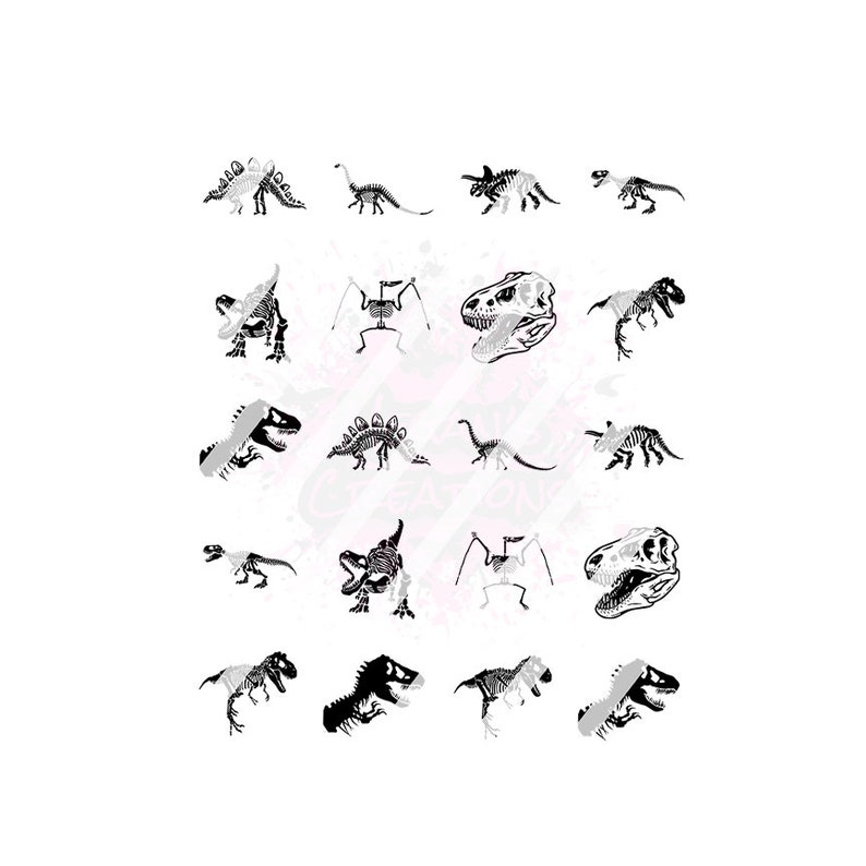 Dinosaur T-rex Skeleton Nail Art Decals Waterslide Nail - Etsy