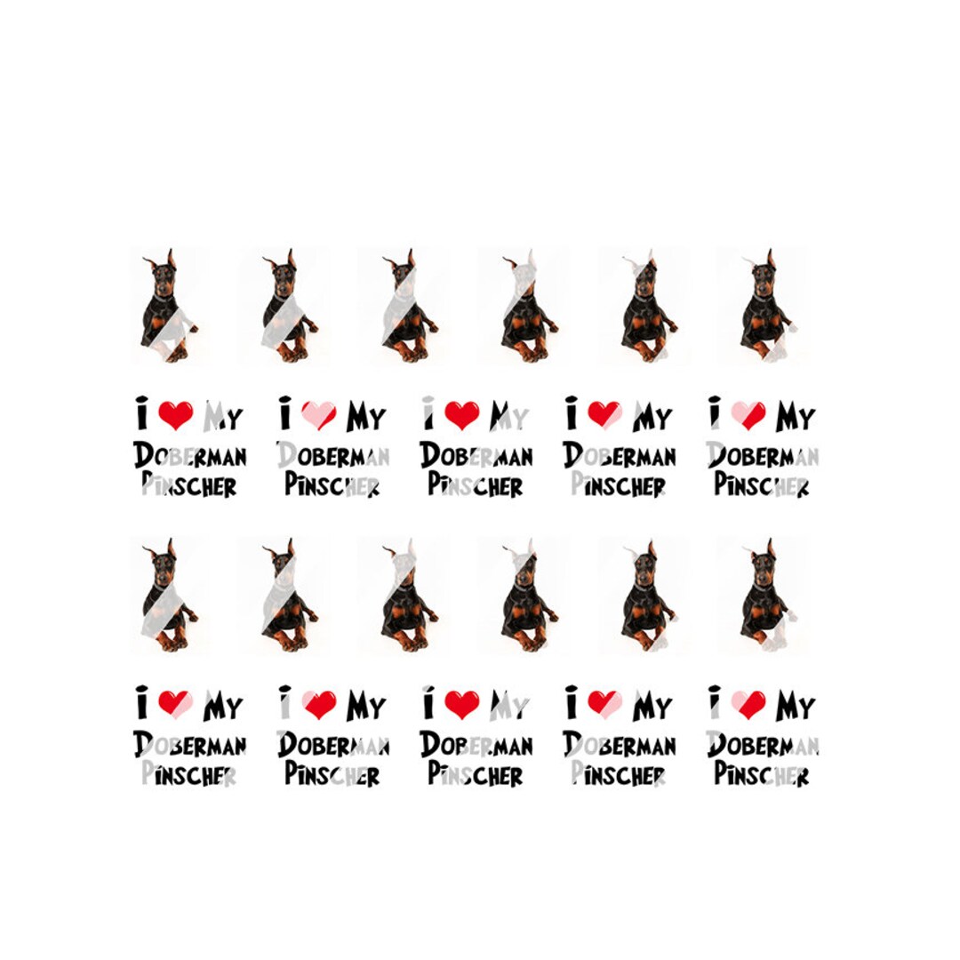 Doberman Nail Art Decals - Waterslide Nail Decals - Etsy