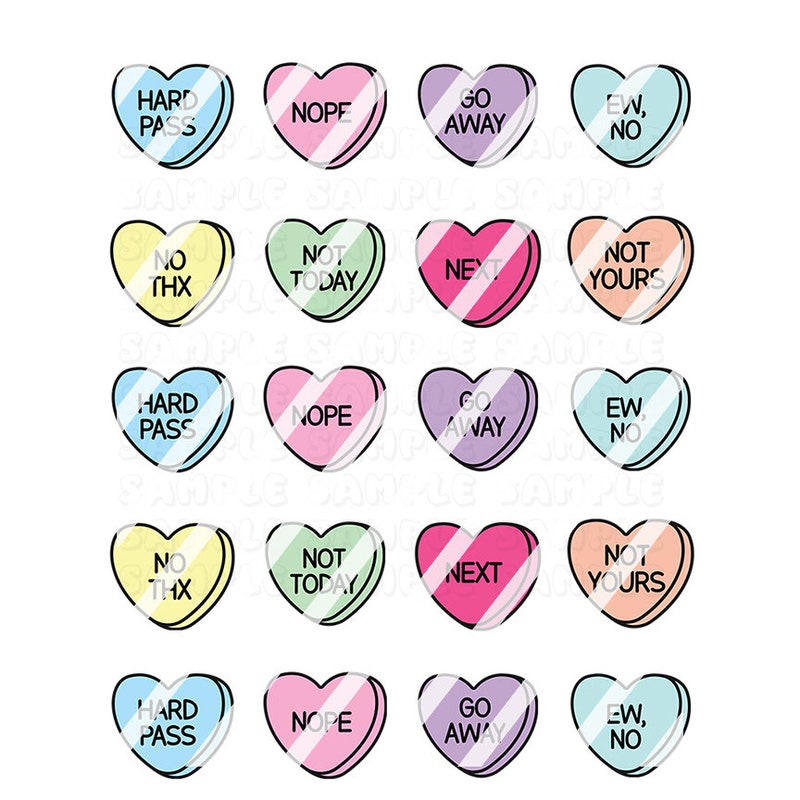 Candy Hearts Nail Art - Etsy