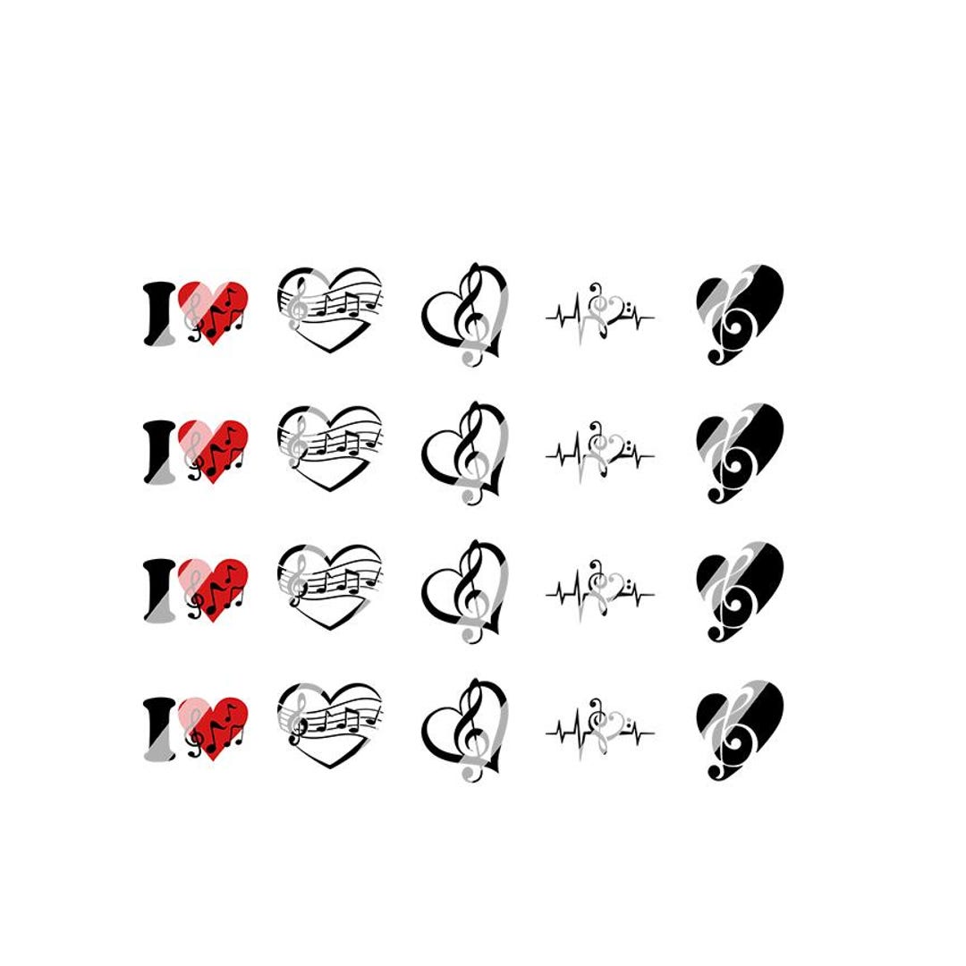 Music Note Love Note Nail Art Decals - Waterslide Nail Decals - Etsy
