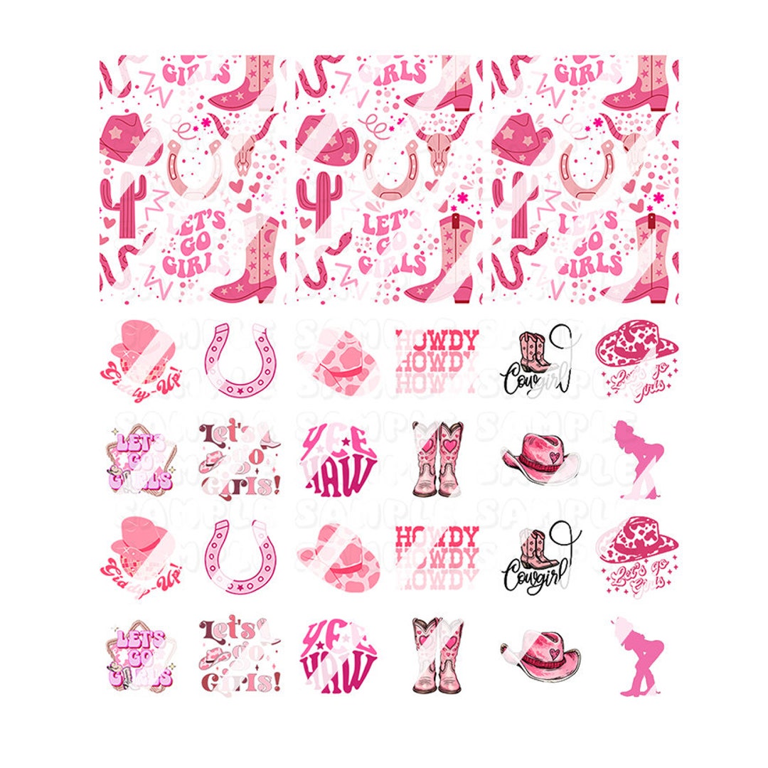 Cowgirl Let's Go Girls Nail Art Decals - Waterslide Nail Decals - - Etsy