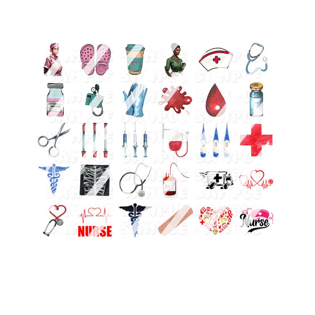 30 Nurse Nail Art Decals - Waterslide Nail Decals - Etsy