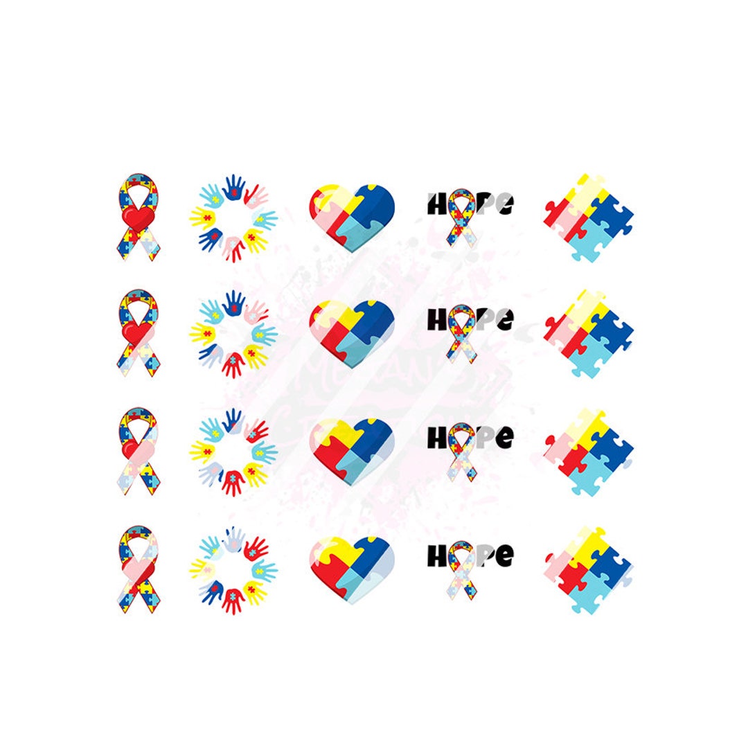 Autism Awareness Nail Art Decals Waterslide Nail Decals Etsy