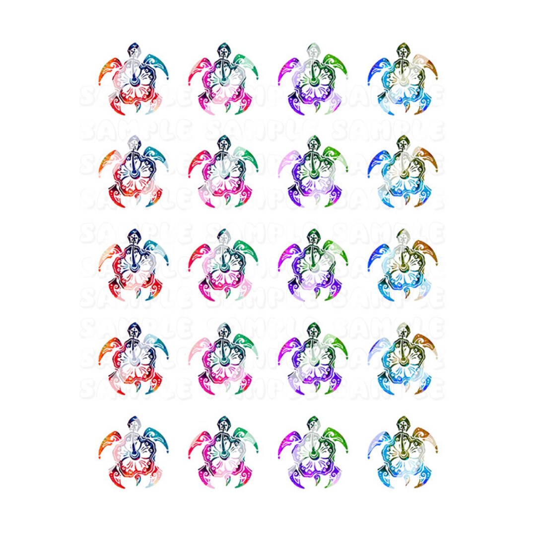 Seaturtle Sea Turtles Nail Art Decals- Waterslide Nail Decals - Set #1 ...