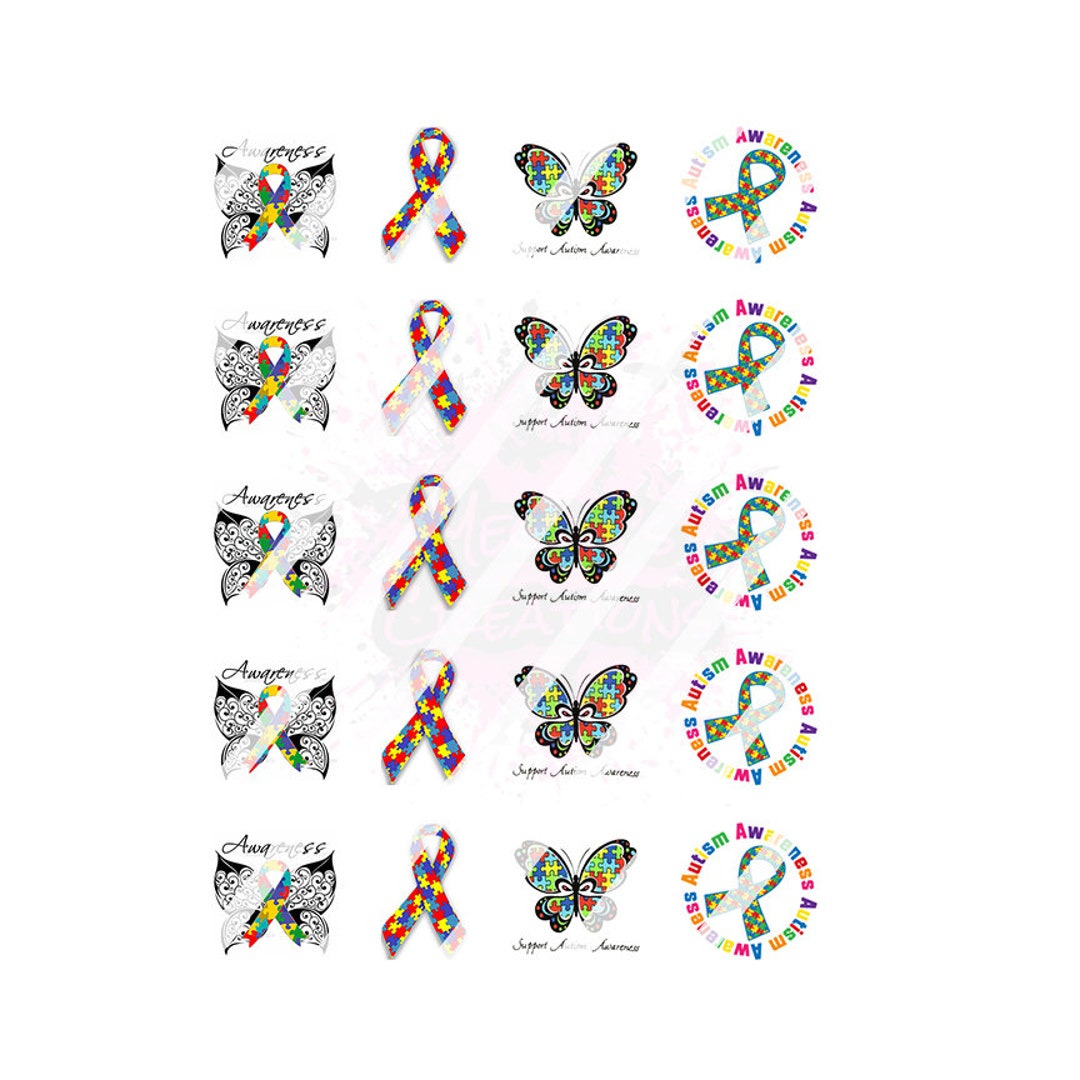 Autism Awareness Nail Art Decals - Waterslide Nail Decals - Design #4 ...