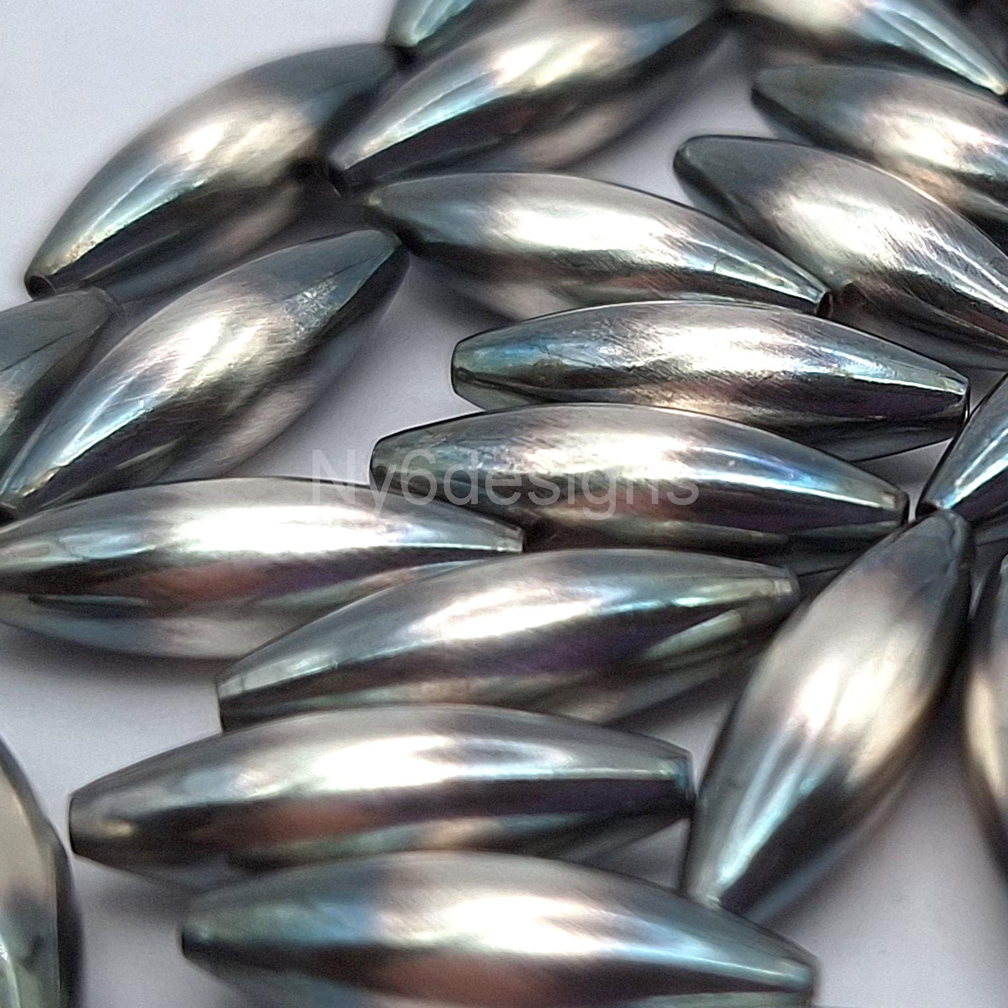 Oxidized Desert Pearl Torpedo Beads 3x9mm| Sterling Silver Handmade ...