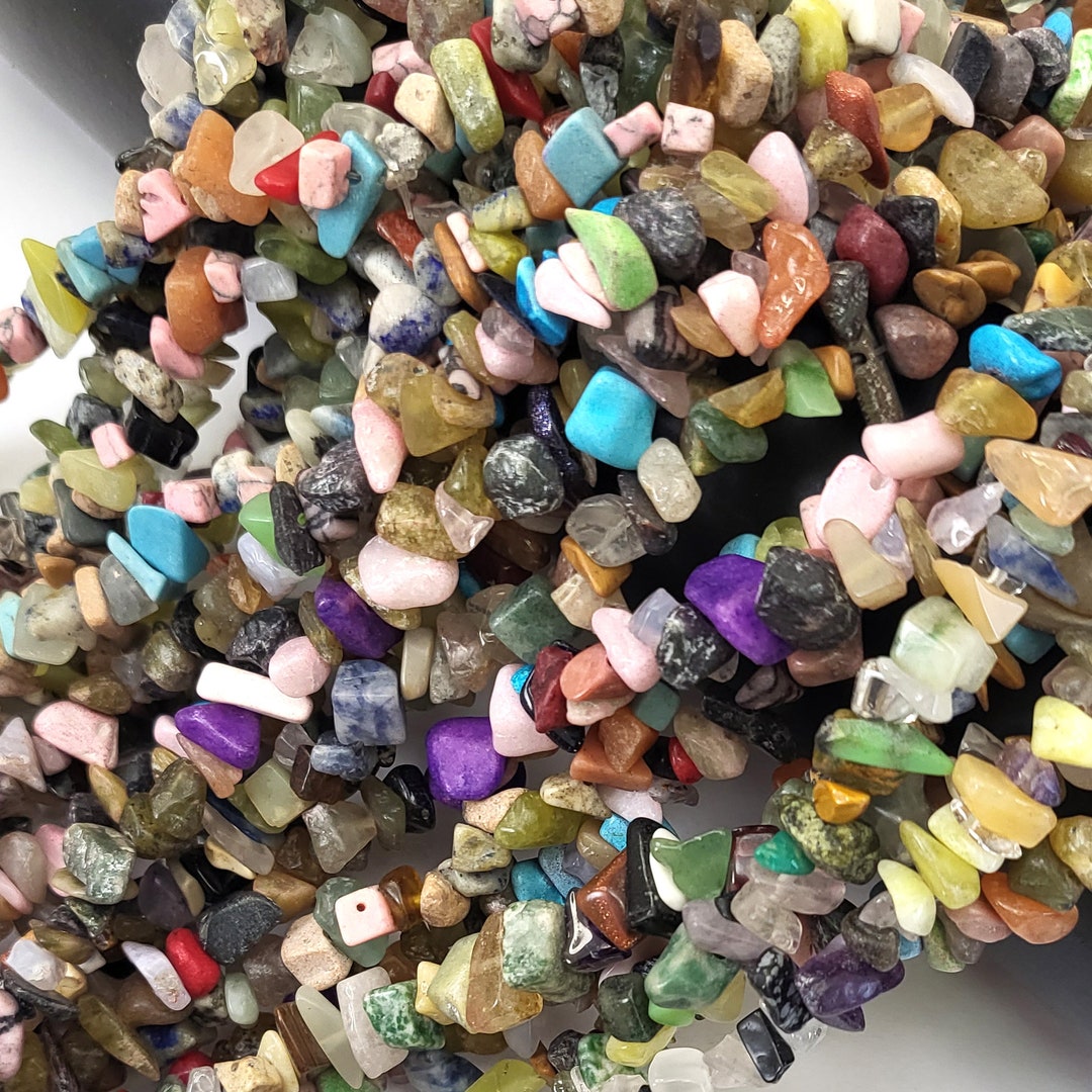 Natural Gemstone Chip Beads | Mix Colorful Stone Chip Bead | 7mm-10mm ...