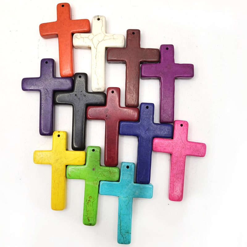 Stone Cross Beads 2 Inchs - Etsy