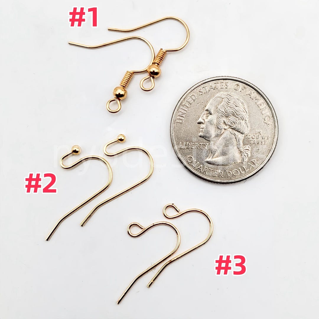 20mm Light Gold Earwire Coiled Earring Findings Fish Hooks 20pcs Wire ...