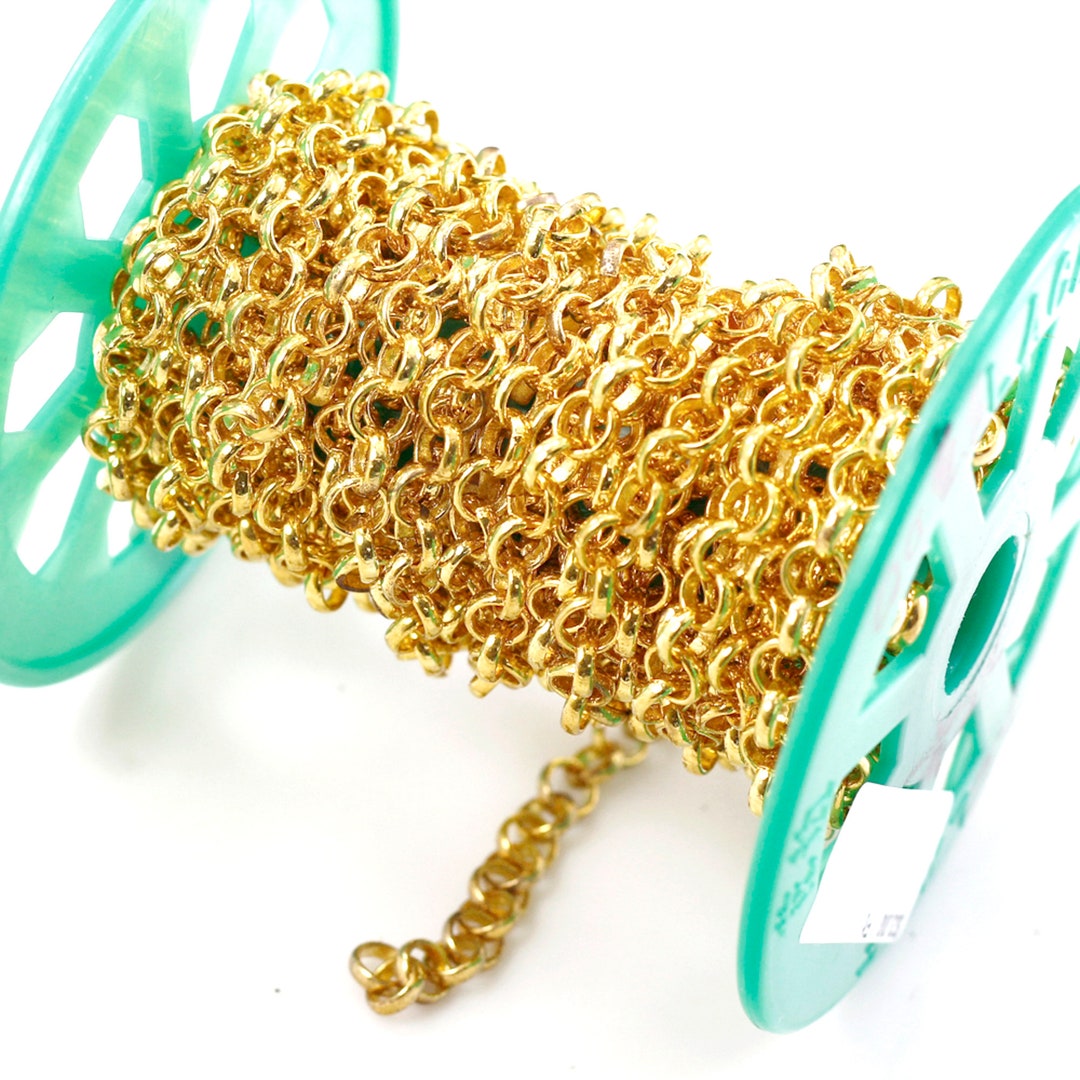 Gold Plated Rolo Chain 3mm Round Link Necklace Jewelry Making (sold by ...