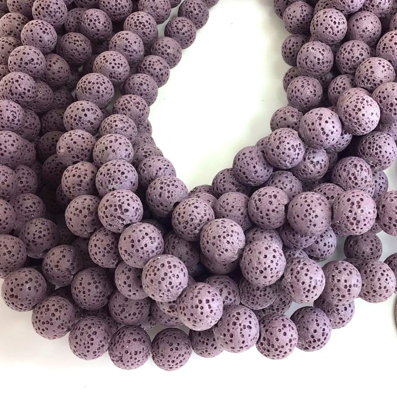 Purple Lava Stone Natural Lava Bead Rocks Diffuser Oil Round - Etsy