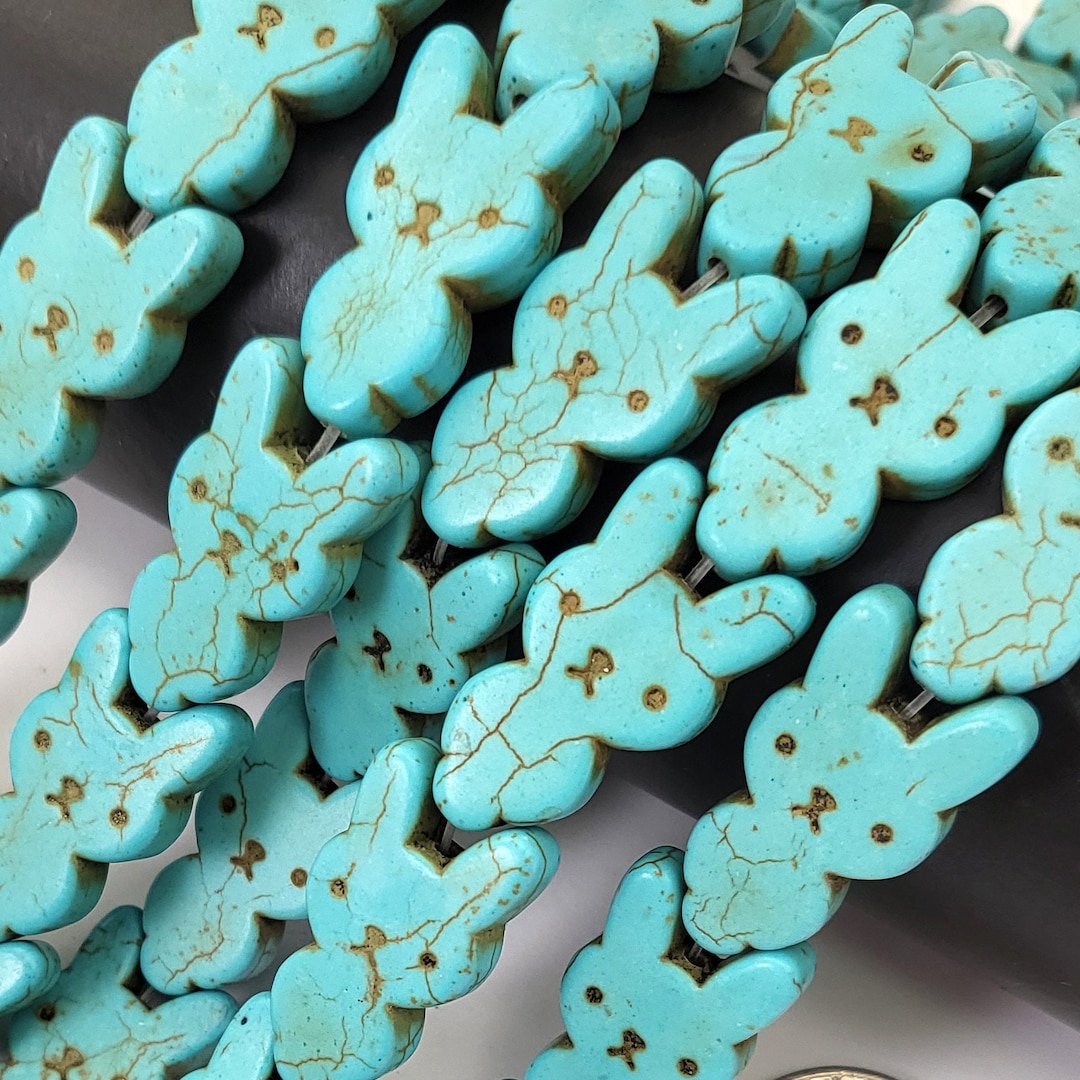 Zuni White Rabbit Bead Turquoise Bead Blue Rabbit Stone Magnesite ...