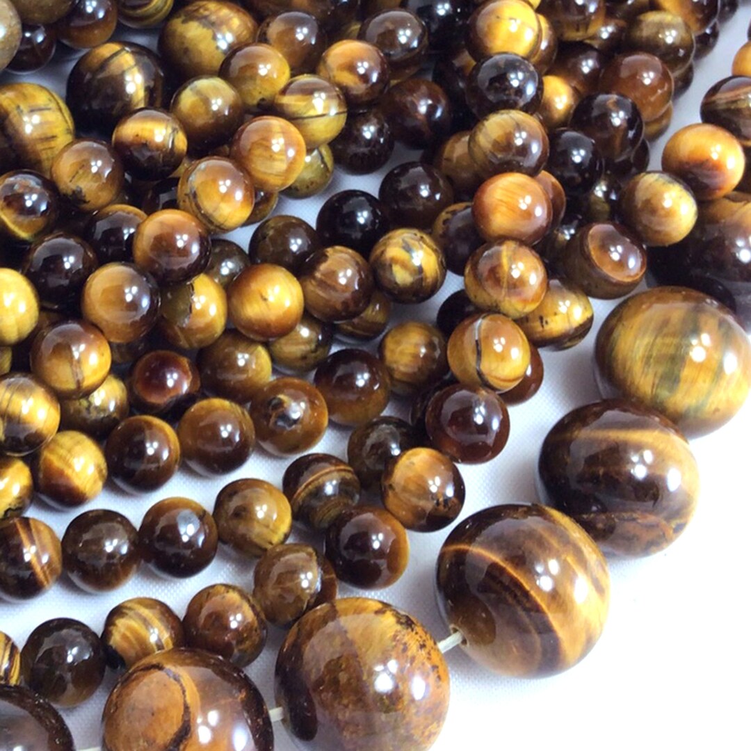 Tigereye Bead Yellow Brown Tiger Eye Grade AA High Quality Natural ...