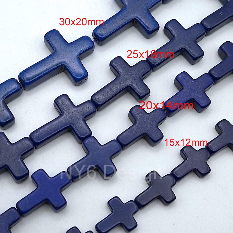Cross Beads Blue Howlite - Etsy