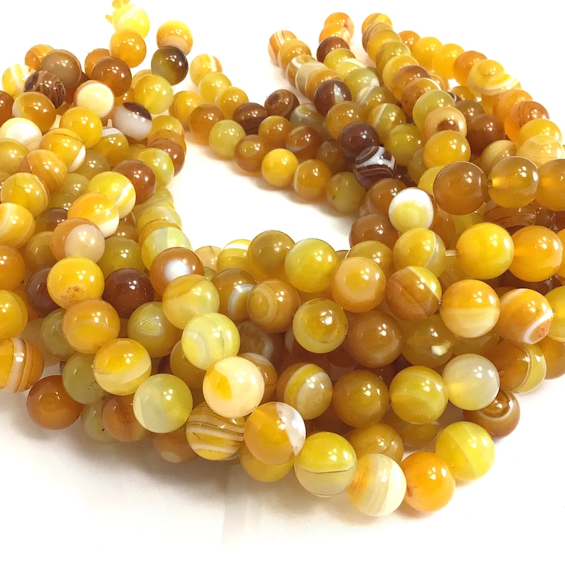 Yellow Agate Beads Yellow Agate Genuine Genuine Gemstone Round - Etsy