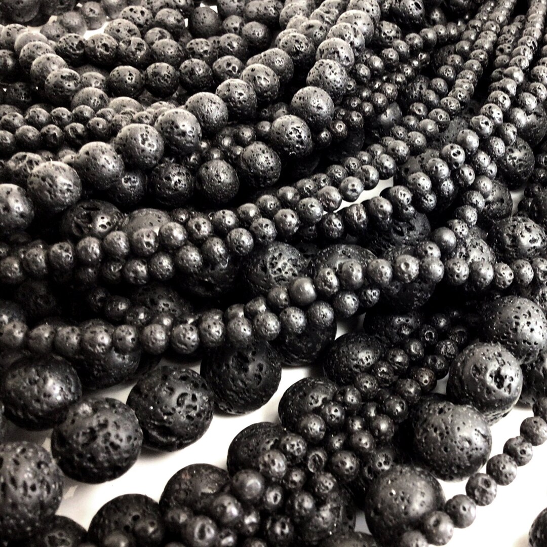 Natural Lava Beads Rocks Diffuser Oil Round Beads - Lava Beads for ...