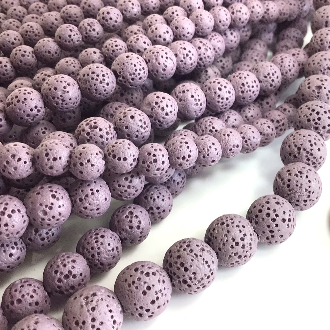 Purple Lava Stone Natural Lava Bead Rocks Diffuser Oil Round Bead ...