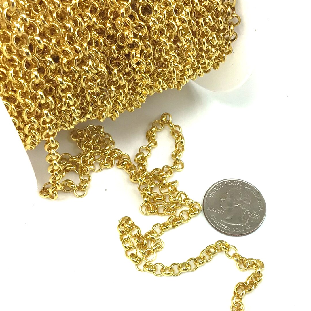 5mm Gold Rolo Chain 5mm Belcher Chain Necklace Round Link Chain ...
