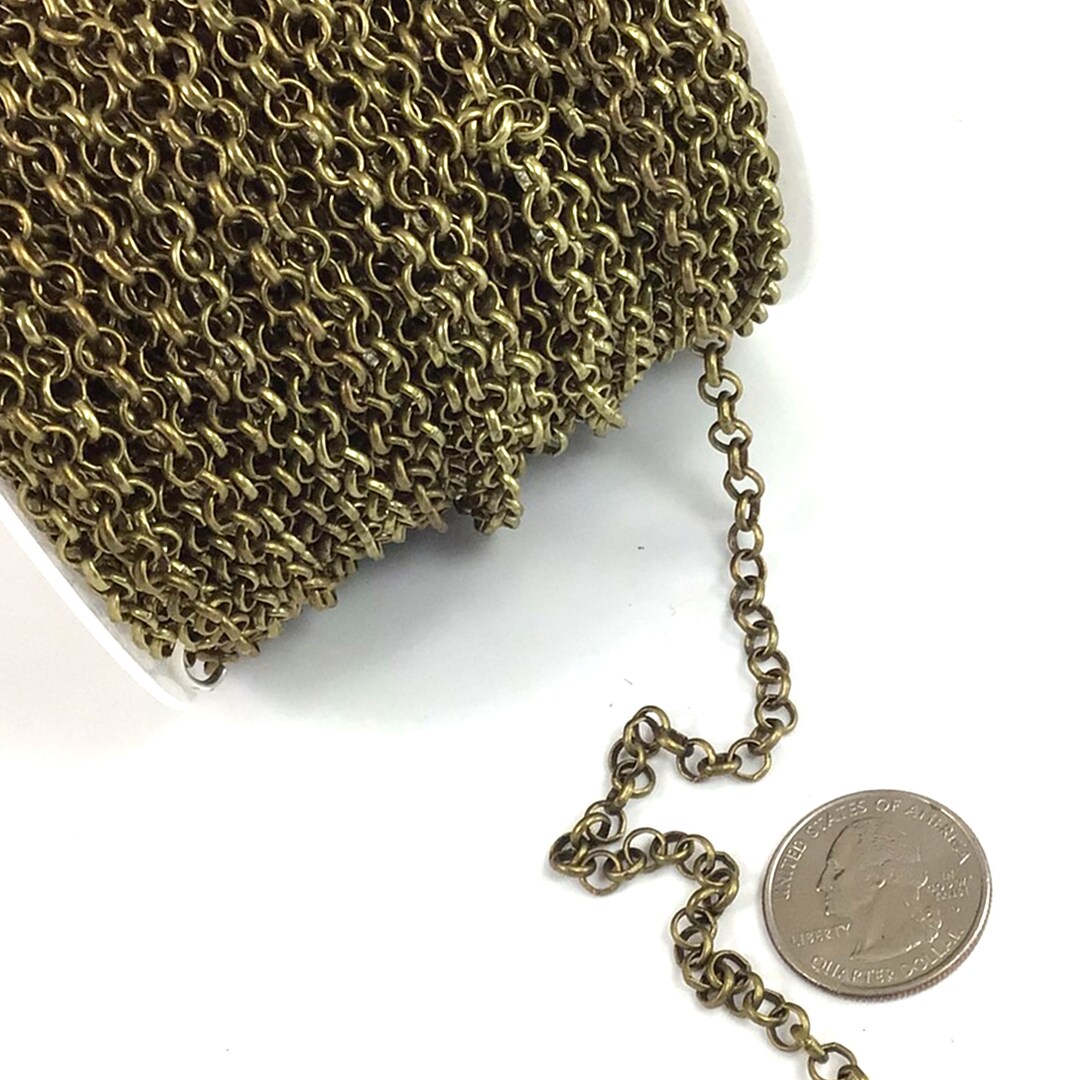 5mm Rolo Chain Brass Bronze Rolo Chain 5mm Belcher Chain Necklace Sold ...