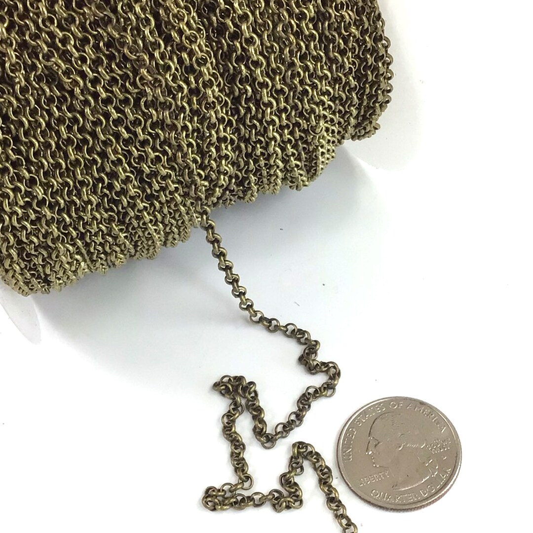 3mm Rolo Chain Brass Bronze Rolo Chain 3mm Belcher Chain Necklace Sold ...