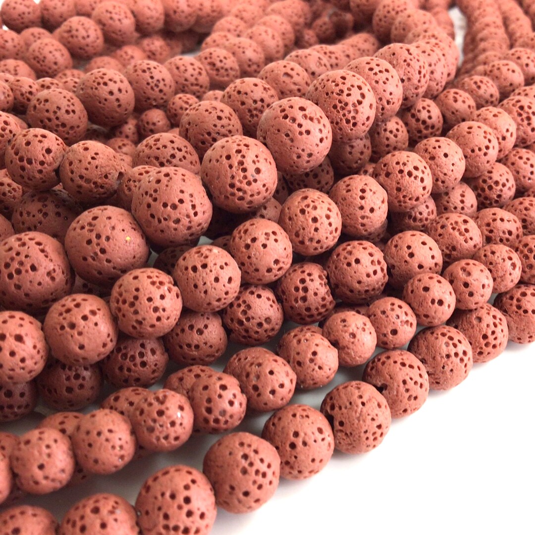 Deep Red Lava Stone Lava Bead Rocks Diffuser Oil Round Bead - Colored ...