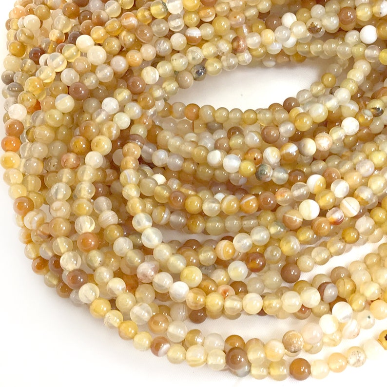 Yellow Agate Beads Yellow Agate Genuine Genuine Gemstone Round - Etsy