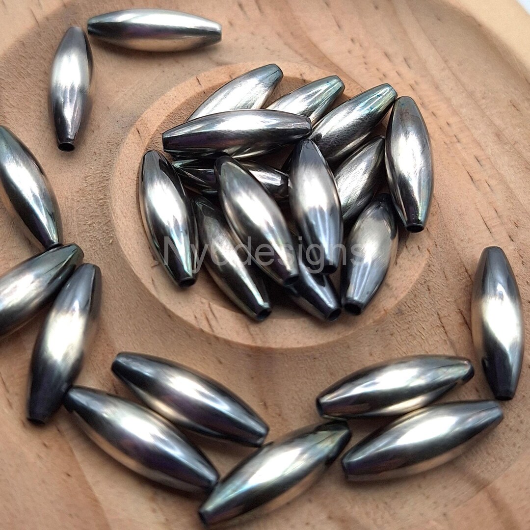 Navajo Torpedo Pearl Beads 3x9mm| Sterling Silver Handmade Beads Native ...