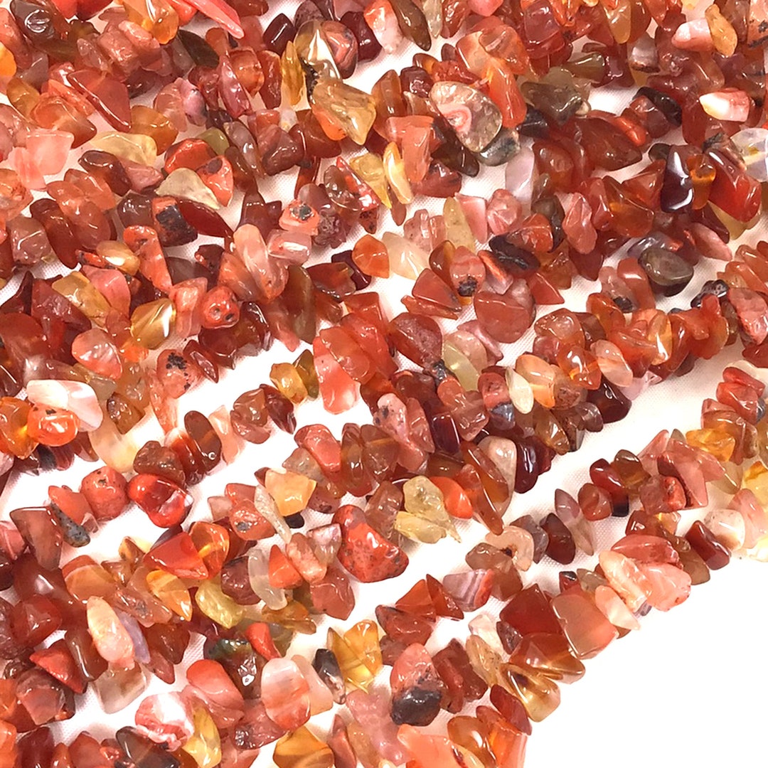 Natural Carnelian Chip Bead | Orange Carnelian Nugget Small Pebble Bead ...