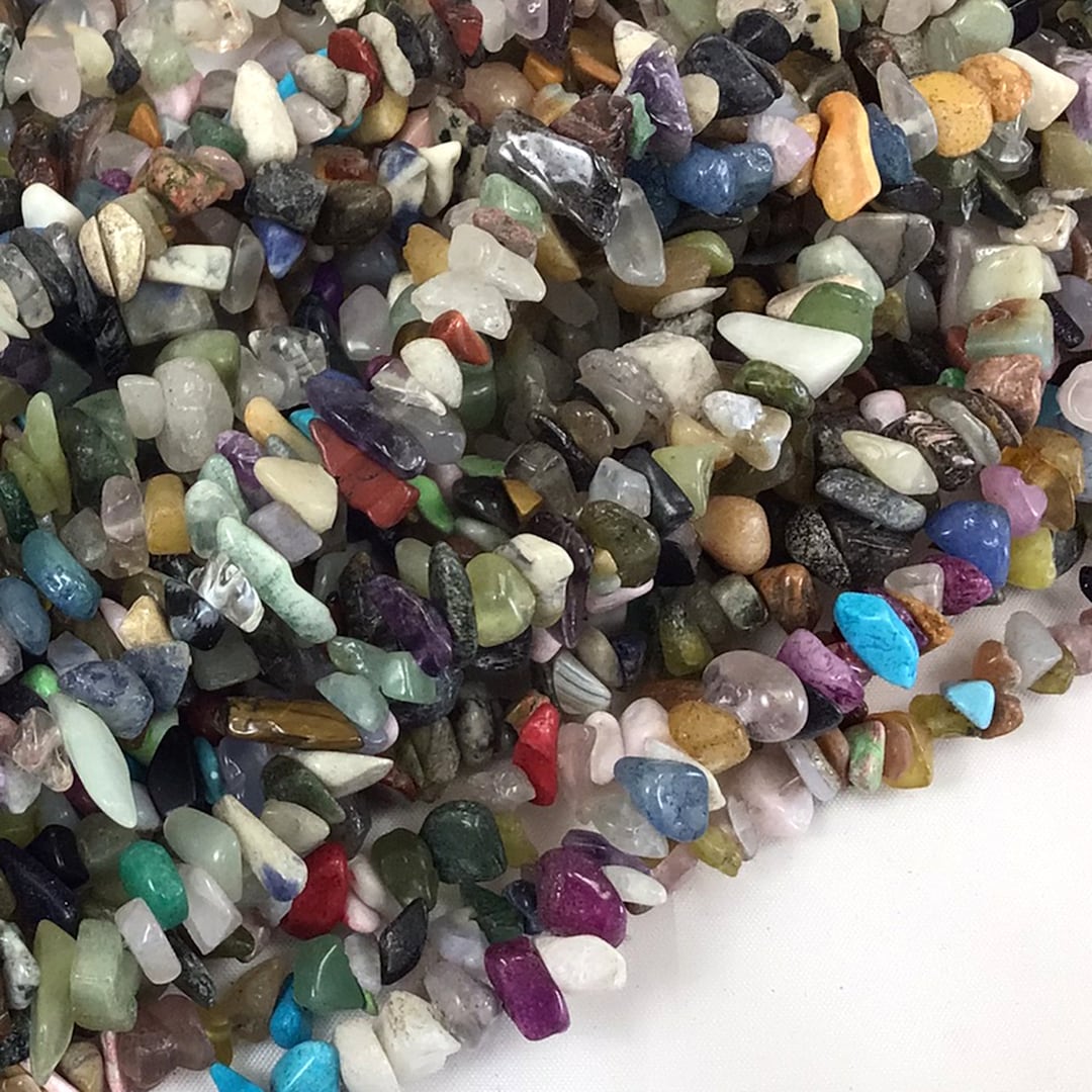 Natural Gemstone Chip Beads Mix Colorful Stone Chip Bead 7mm-10mm ...