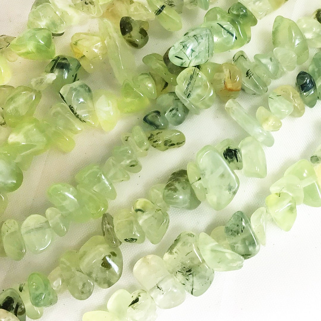 Green Prehnite Chip Beads Raw Crystal Nugget Strand 7-10mm 30" Strand ...