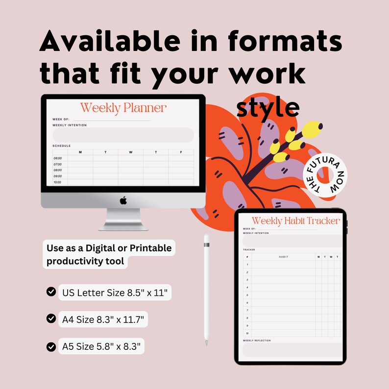 Printable Digital Weekly Habit Tracker PDF Templates | Editable Weekly ...