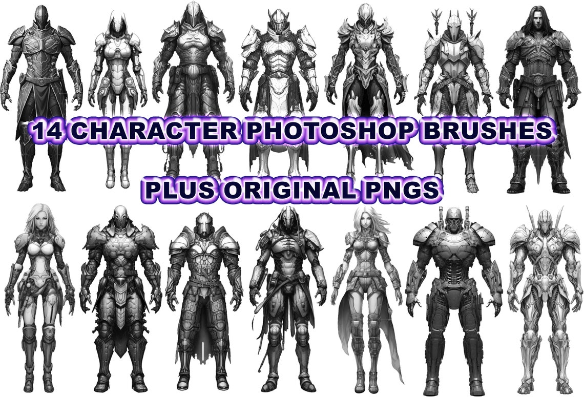 Complete Set of 14 Original Character Brushes for Photoshop/gimp With ...