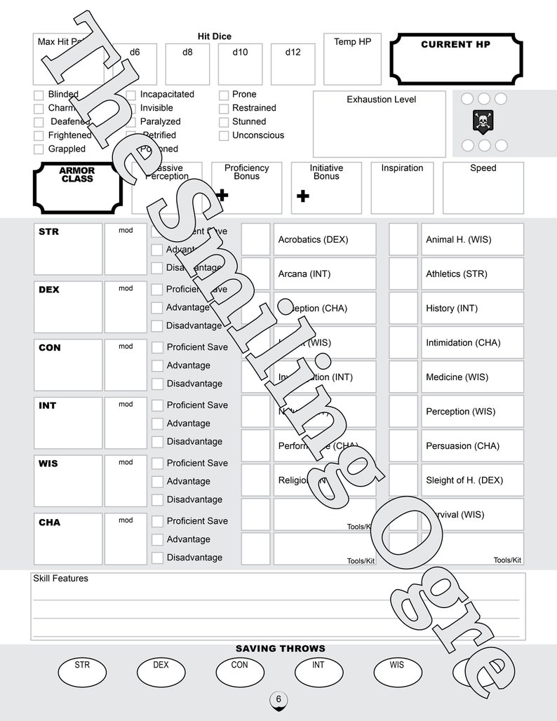 Barbarian Class-specific Character Reference Sheet (PDF, Fully ...