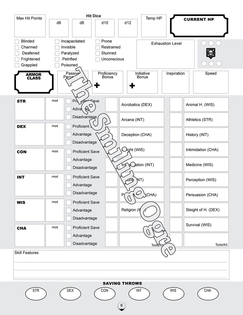 Monk Class-specific Character Record Sheets (PGF, Digital Download ...