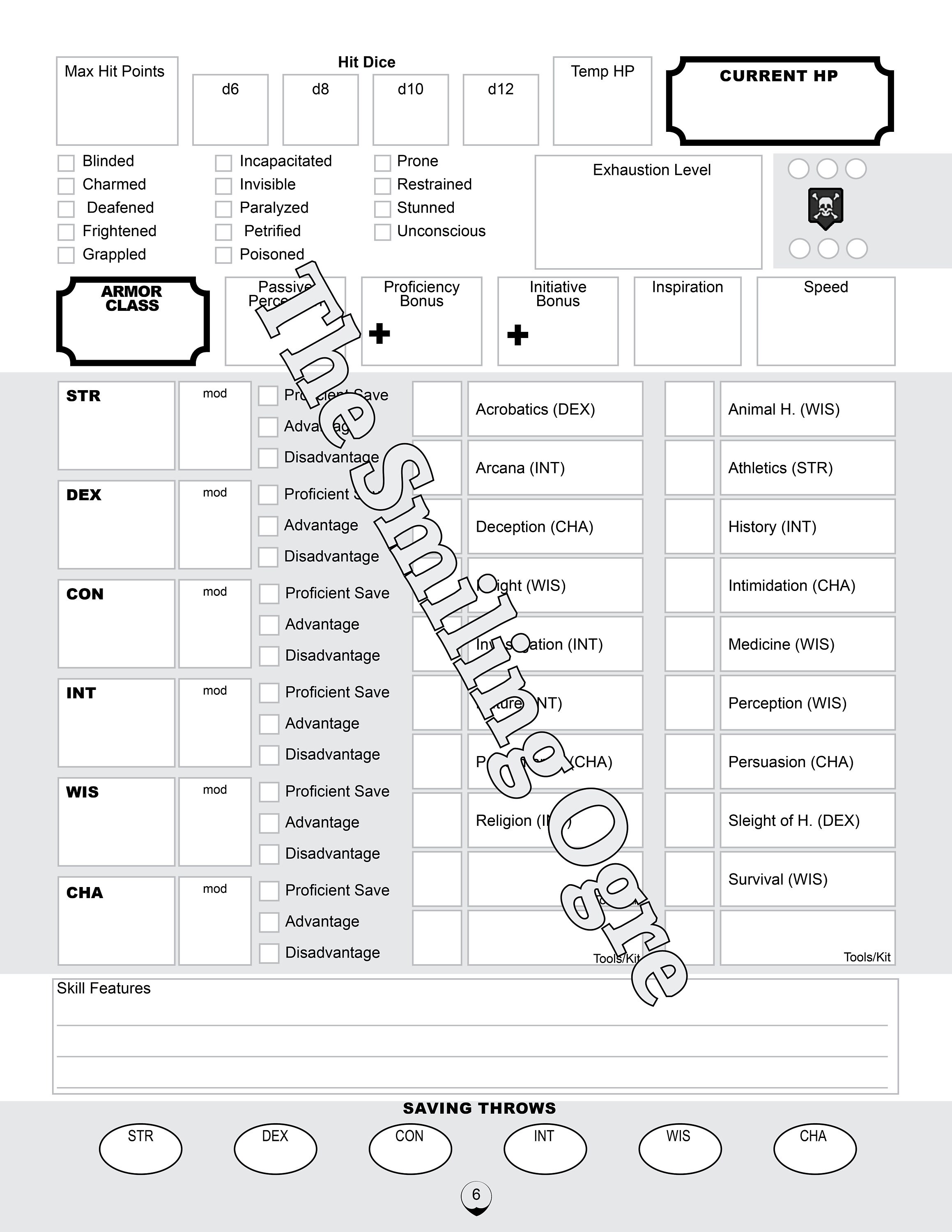 Monk Class-specific Character Record Sheets (PGF, Digital Download ...