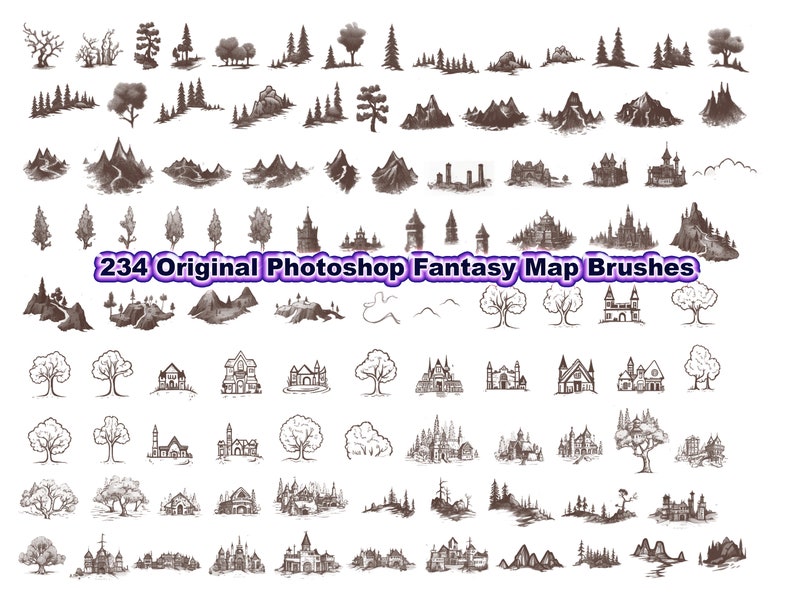 234 Photoshop/gimp Fantasy Map Brushes, Set 1 - Etsy