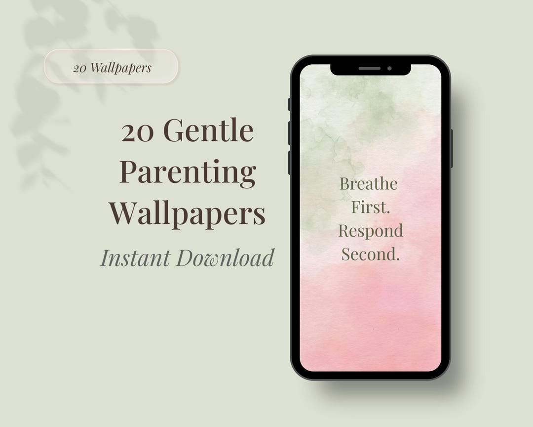 Gentle Parenting Phone Wallpapers | Calming Watercolor Set - Etsy