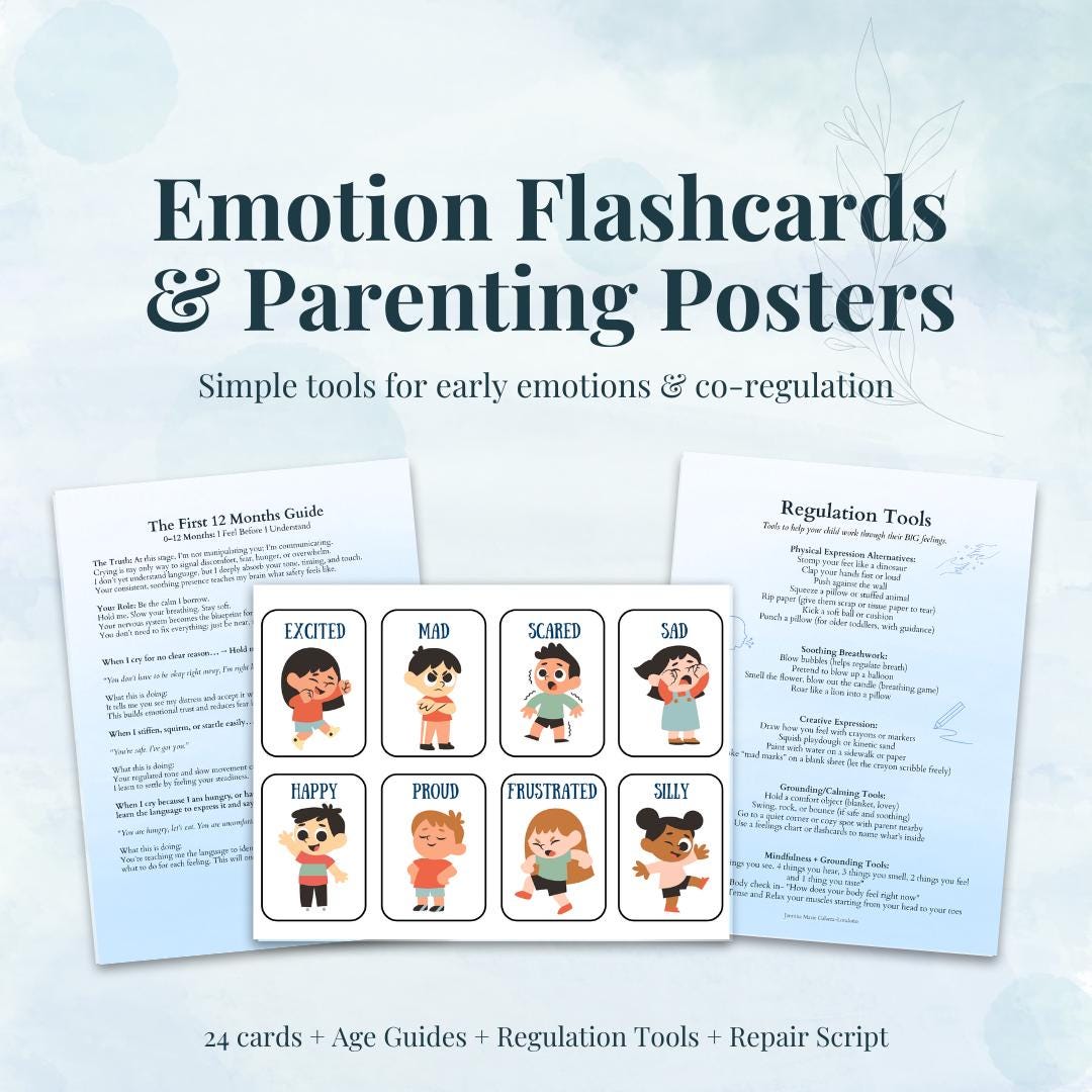 Emotion Flashcards & Parenting Guide Posters | Toddler Feelings Cards ...