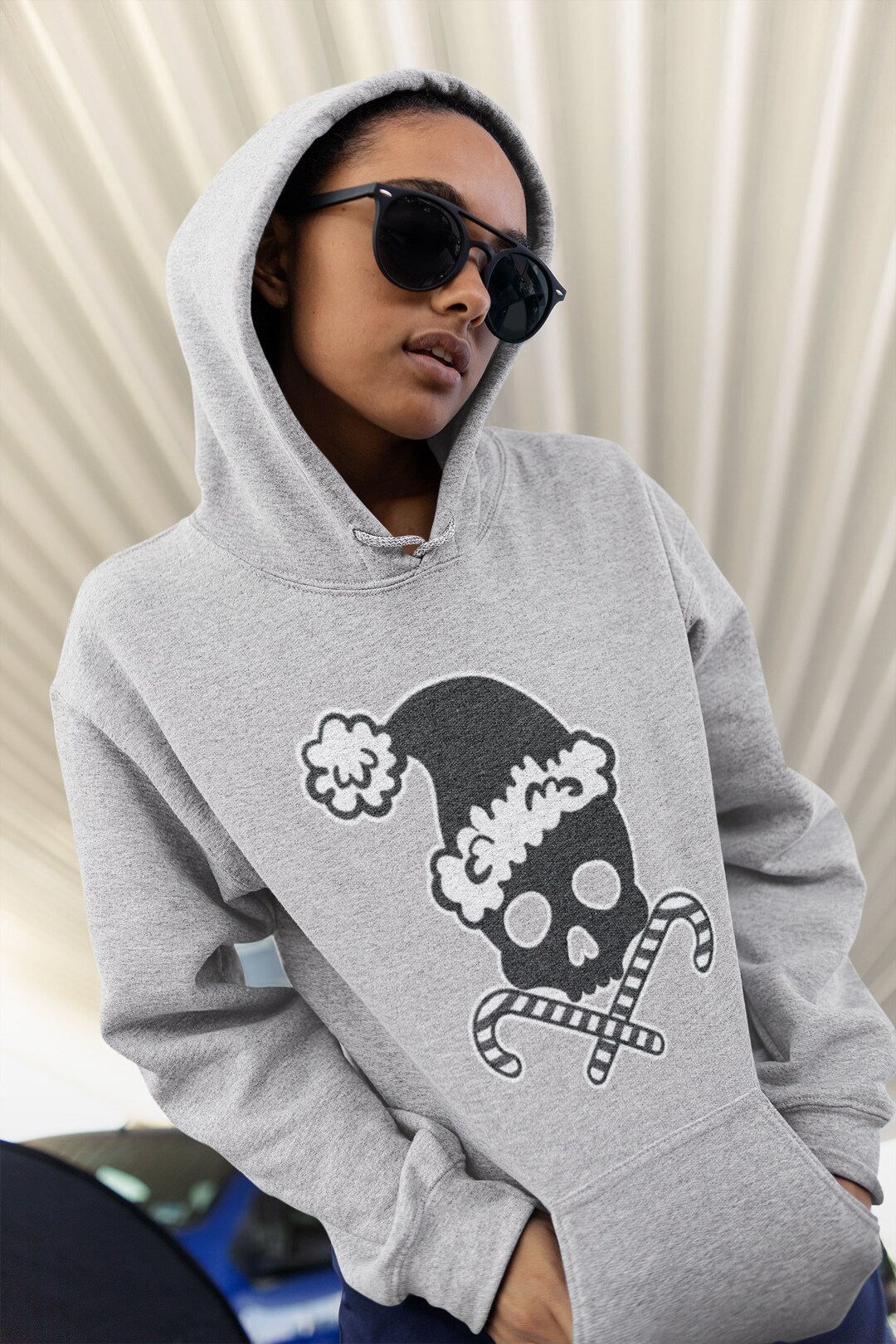 Jolly Roger, Santa Skull and Cross Candy Canes Hoodie, Alternative ...