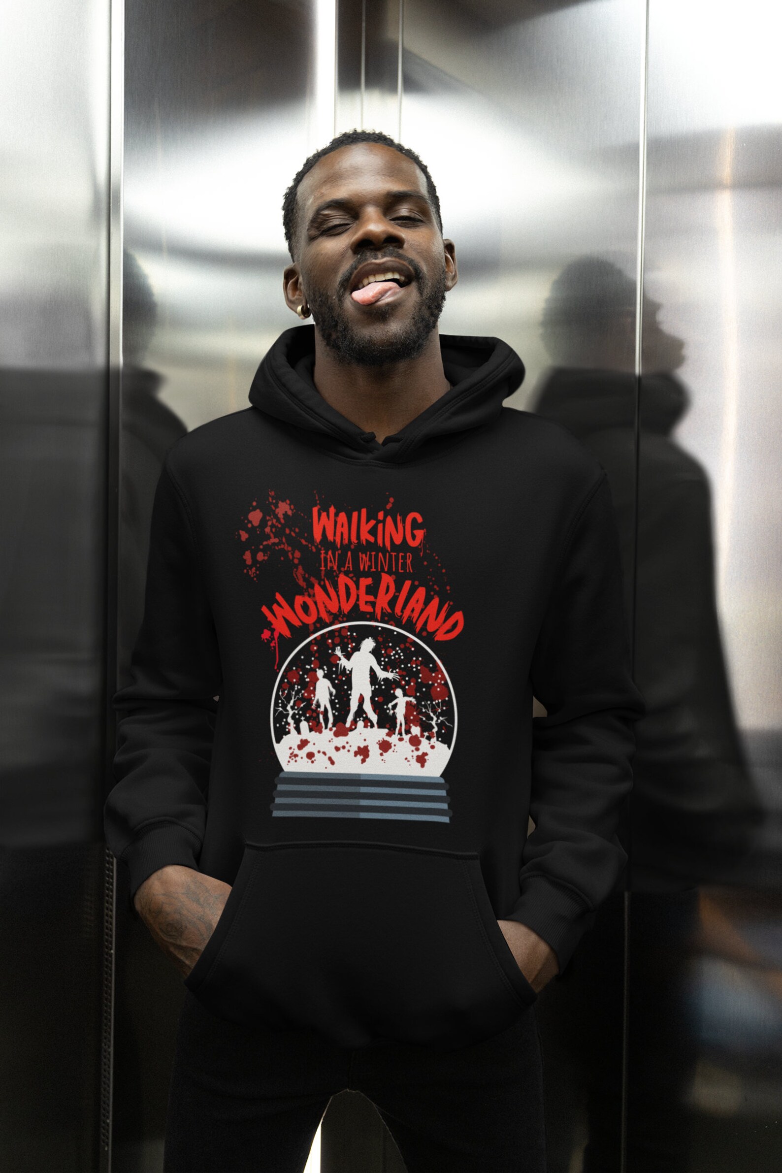 Evil Winter Wonderland Hoodie, Zombie Snowglobe and Blood Sweater - Etsy