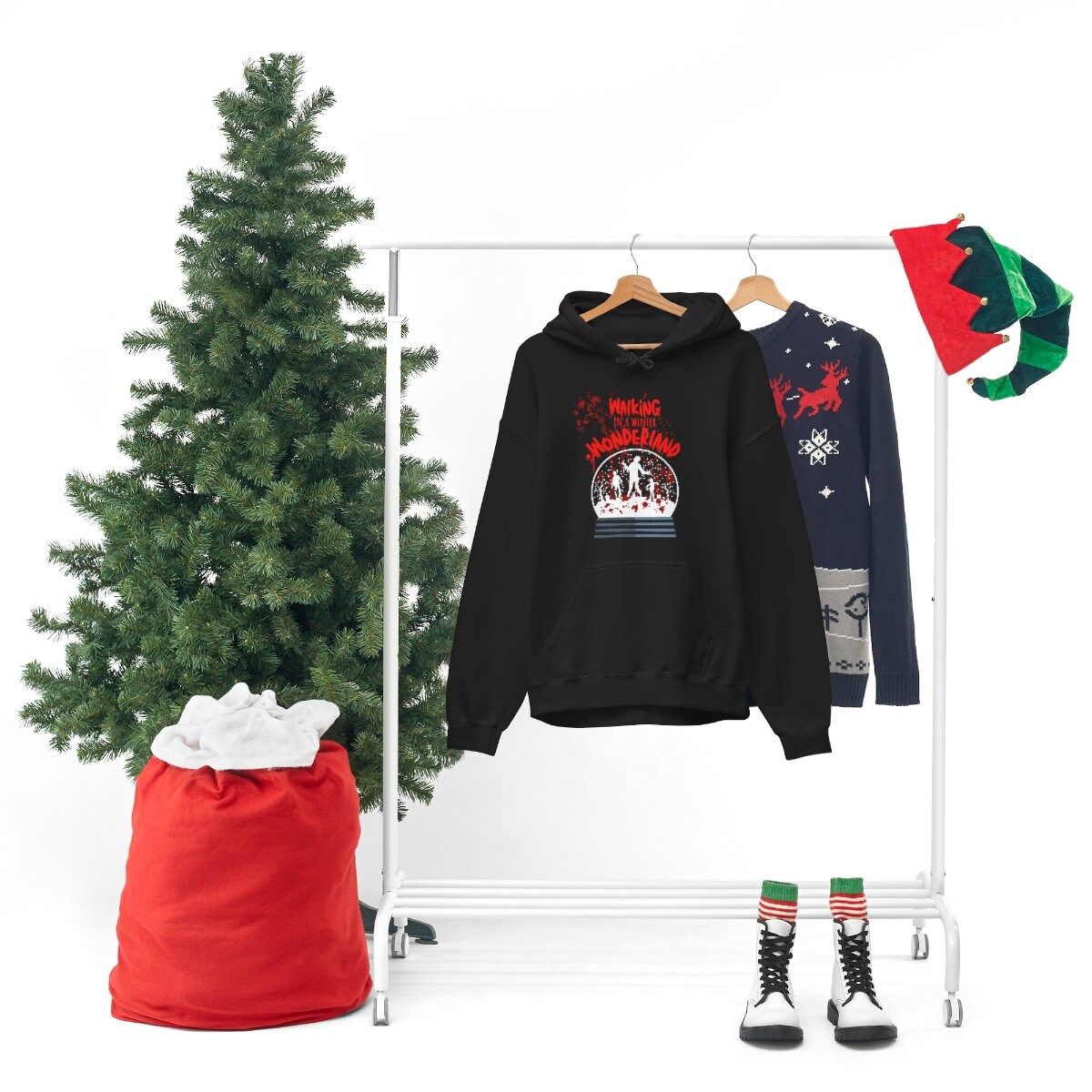 Evil Winter Wonderland Hoodie, Zombie Snowglobe and Blood Sweater - Etsy
