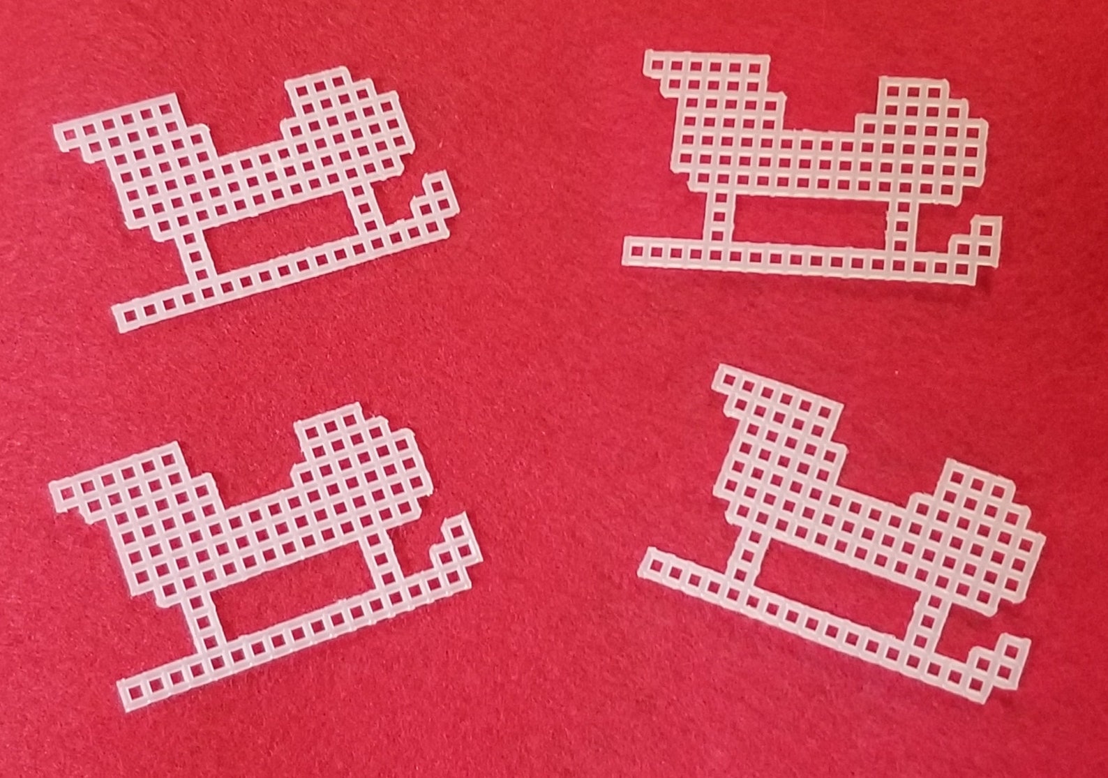 Santa Sleighs, Set of 4, Plastic Canvas Precut, Small Shapes, Quick and ...