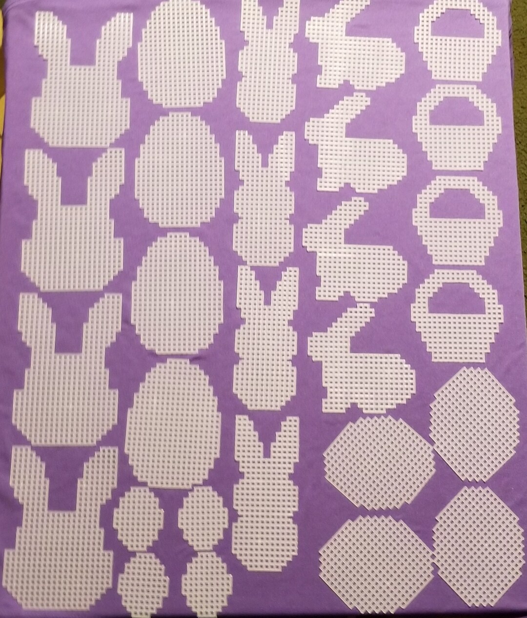 28 Piece Easter Plastic Canvas Precut Shapes! Easter/spring Baskets, 3 Different Bunnies/rabbits ...