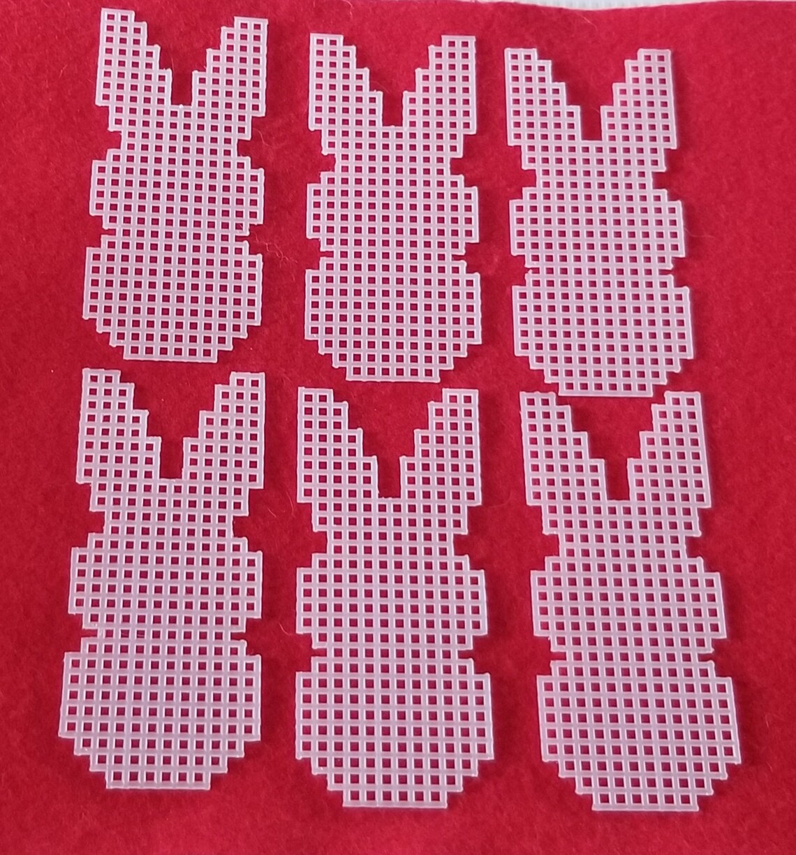 Set or 6 Peeps Bunnies Plastic Canvas Cut Outs, Needlepoint Craft. 6 ...