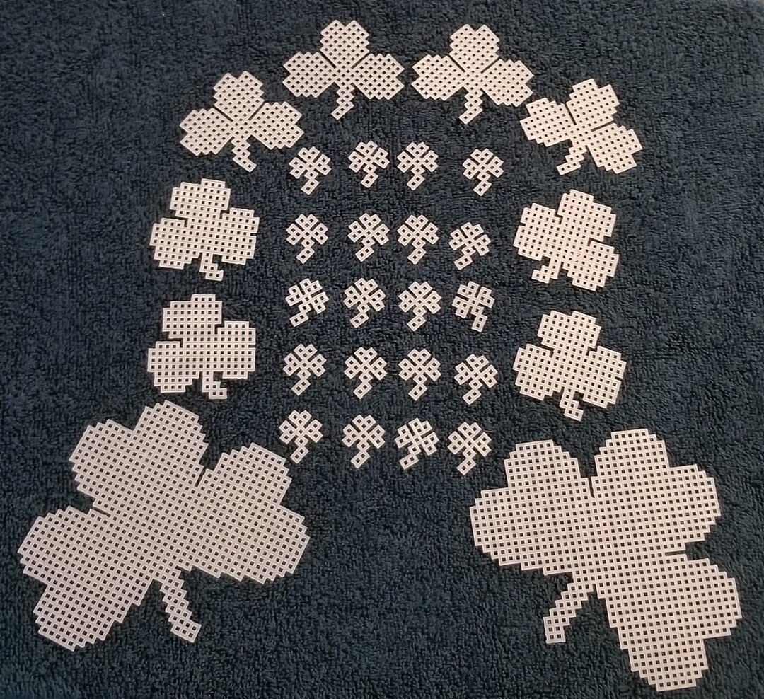 30 Shamrocks, Precut Plastic Canvas Shapes, Needlepoint Craft, St ...